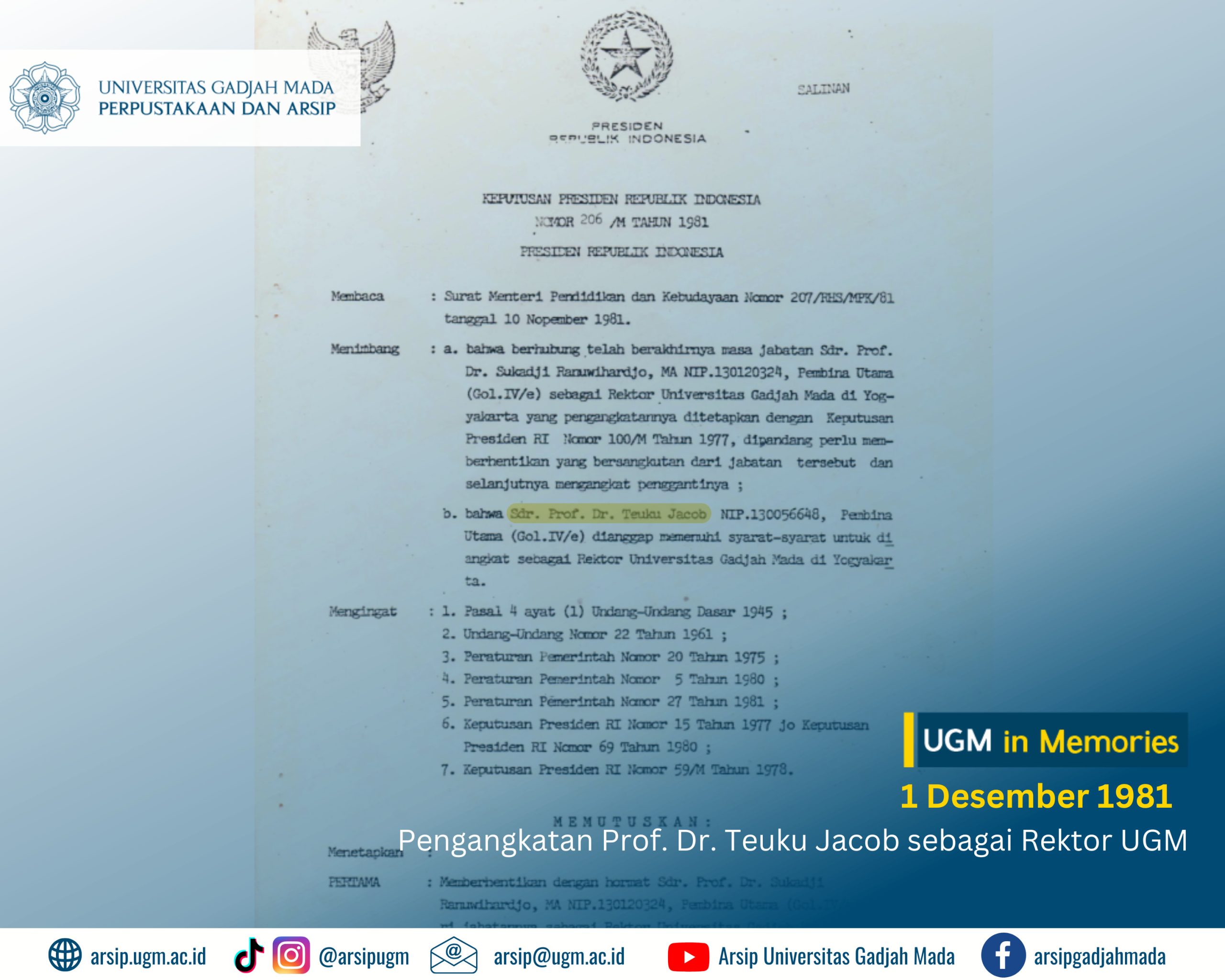 1 Desember 1981 – Arsip UGM